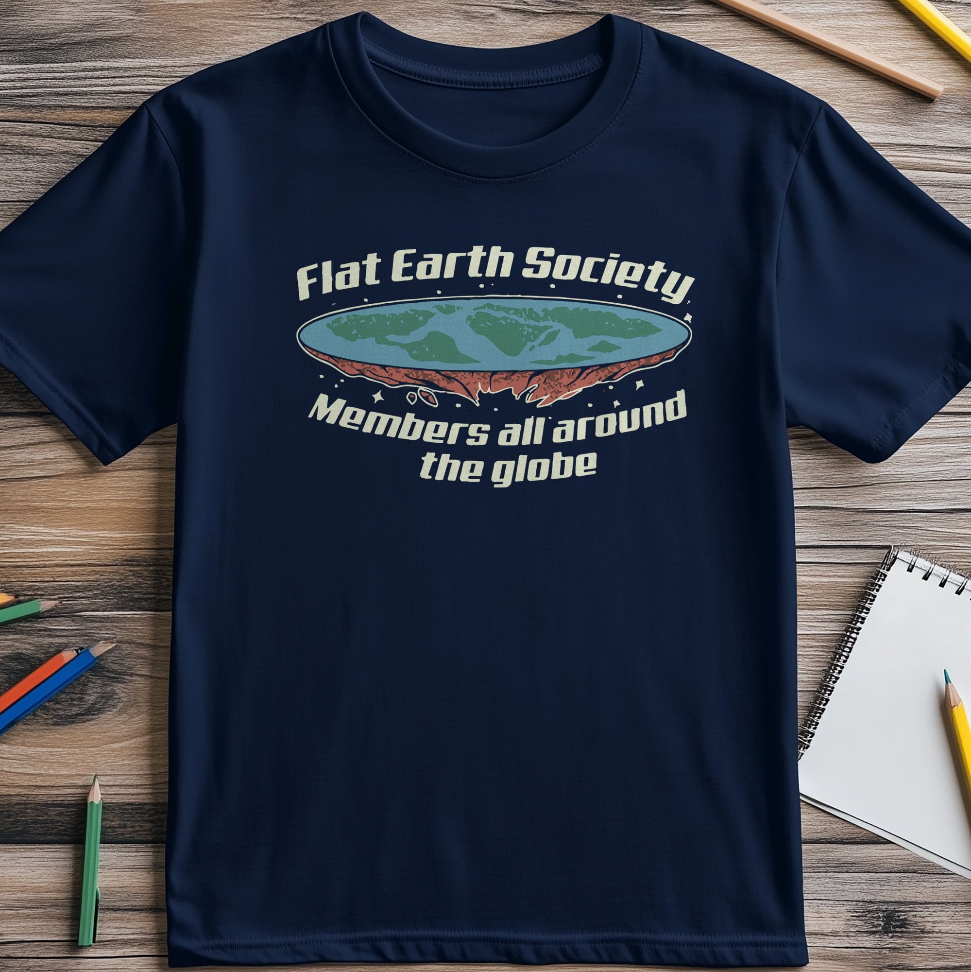 Flat-Earth-Soc T-shirt - Join the Fun – Togsy